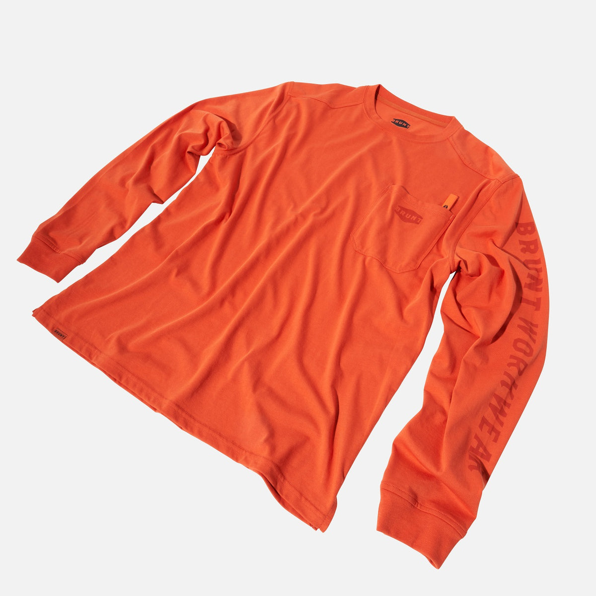 BRUNT LS POCKET TEE ORANGE – Safety Shoe Distributors Ohio